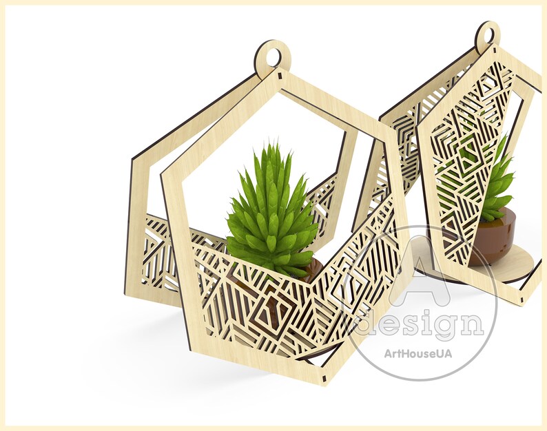 Hanging Planter Vector Plan, Flowers Storage Basket Ready SVG Files for ...
