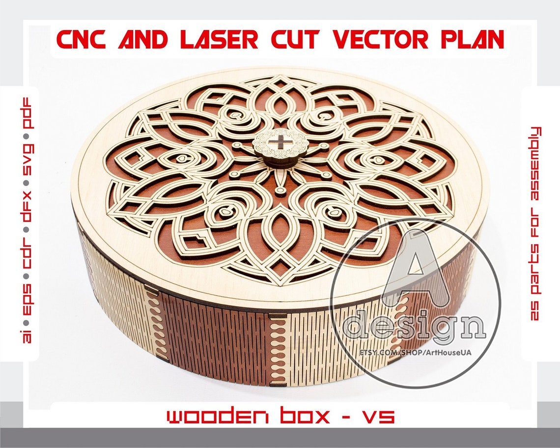 Wooden Box Gift Box Laser Cut Box Vector Plan Plywood Box - Etsy