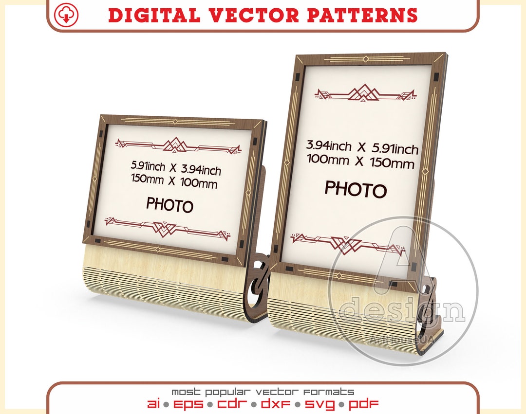 Photo Frame Vector File for Laser Cut and Glowforge Users Ready SVG ...