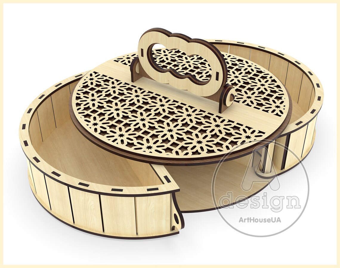 Wooden Circle Box Ready Vector for Glowforge SVG Gift Box - Etsy