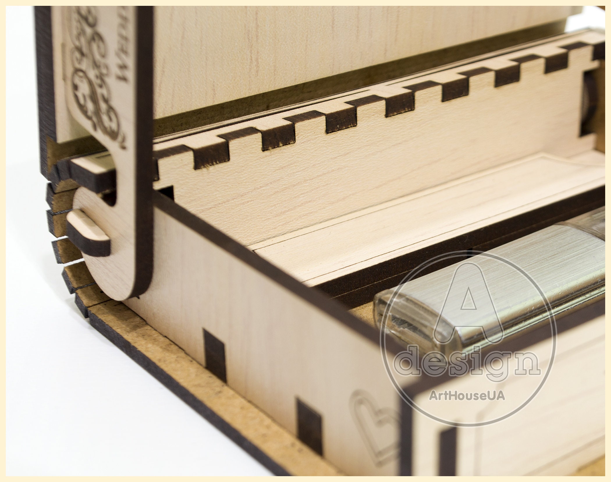 Laser Cut SVG Vector File USB Flash Drive Storage Gift Box Wedding ...