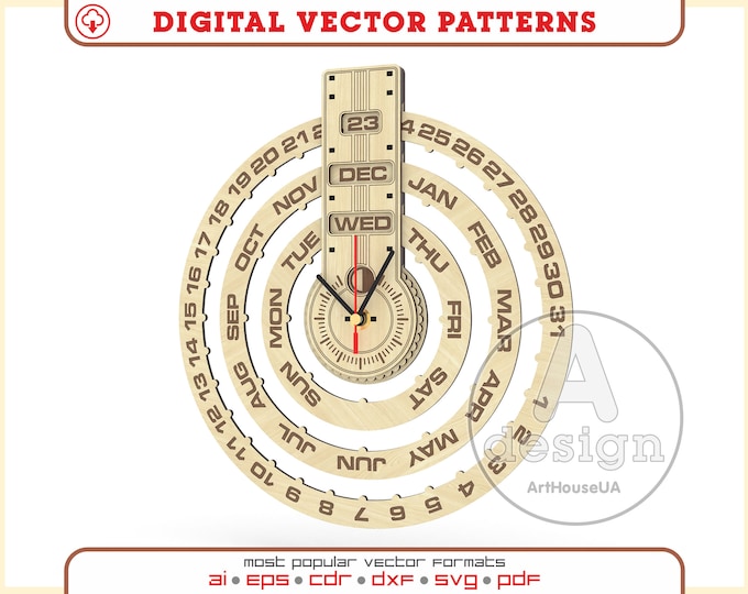 DIGITAL SVG FILE for Perpetual Calendar Clock - Etsy Canada
