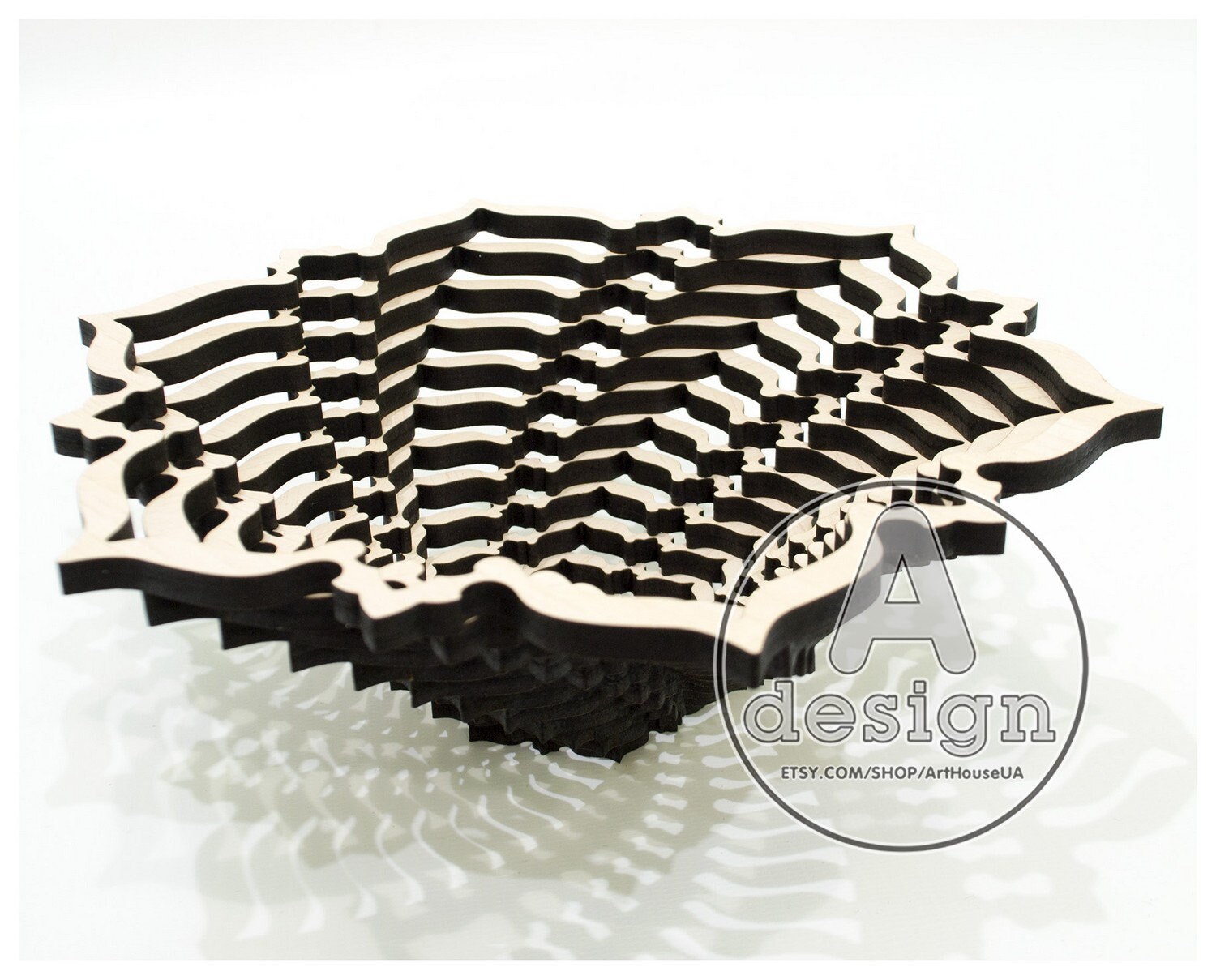 Bowl Laser Cut Vector File DXF, Basket Vector, Dish for Fruit Vector ...