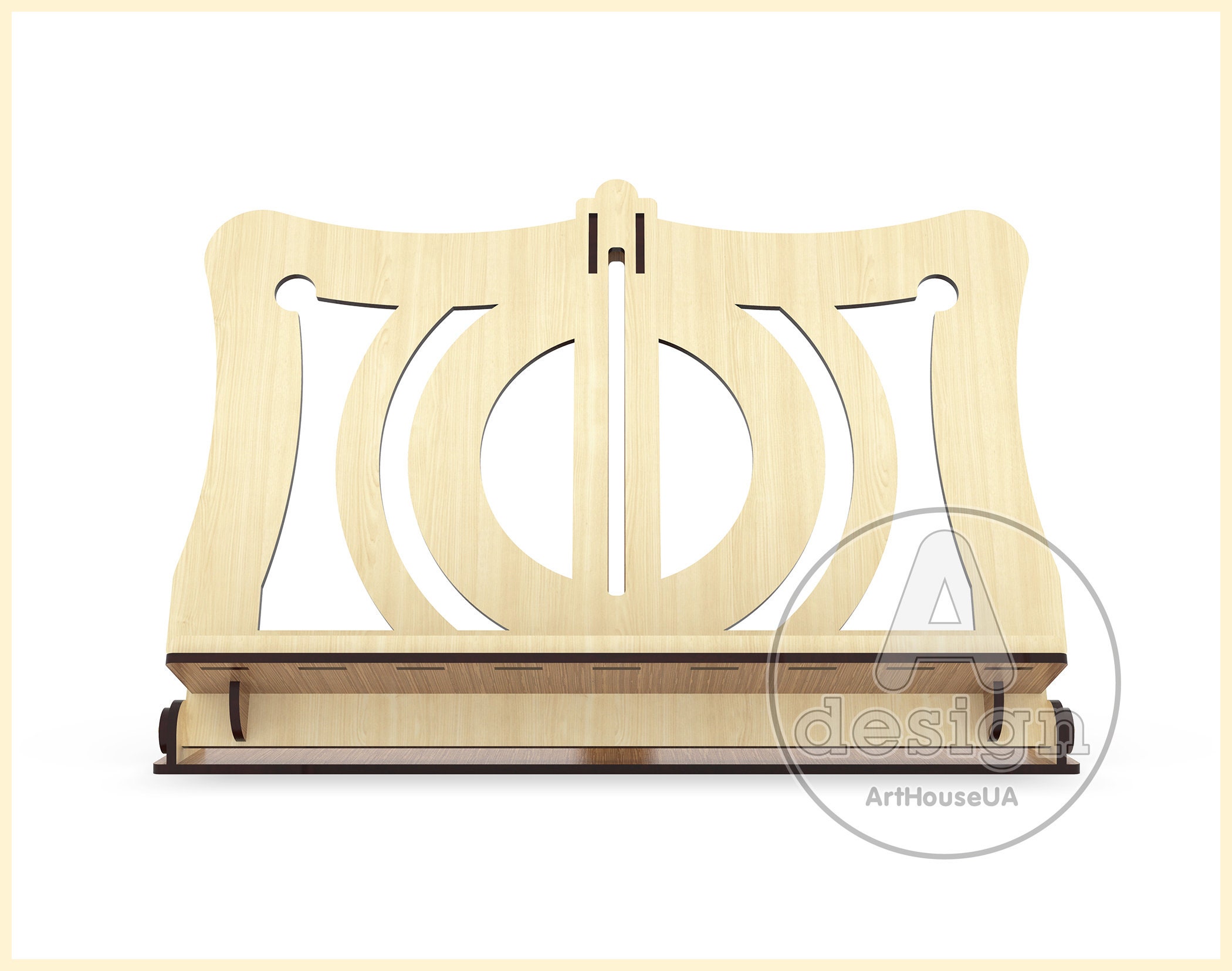 Book Stand SVG Laser Cut File, Wooden Reading Holder Adjustable Desk ...