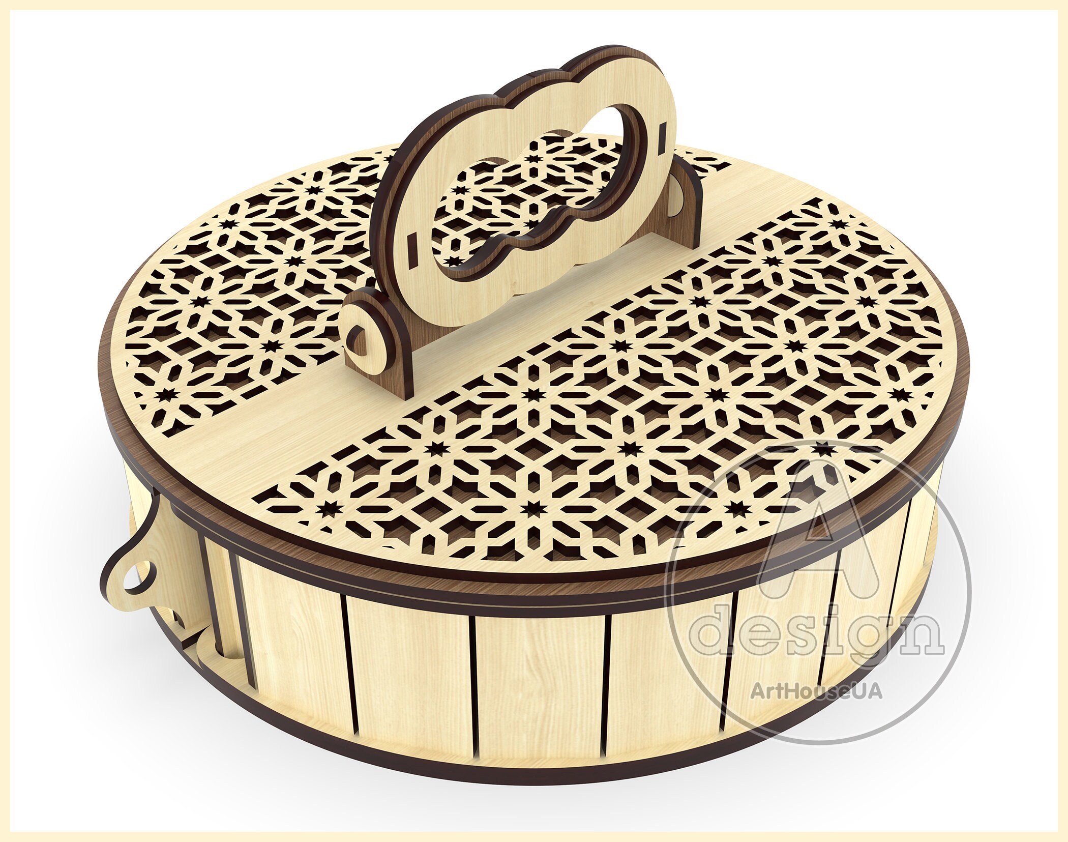 Wooden Circle Box Ready Vector for Glowforge SVG, Gift Box Laser File ...