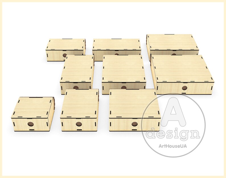 9 Different Sizes Boxes Look Like Book Vector File for Laser - Etsy