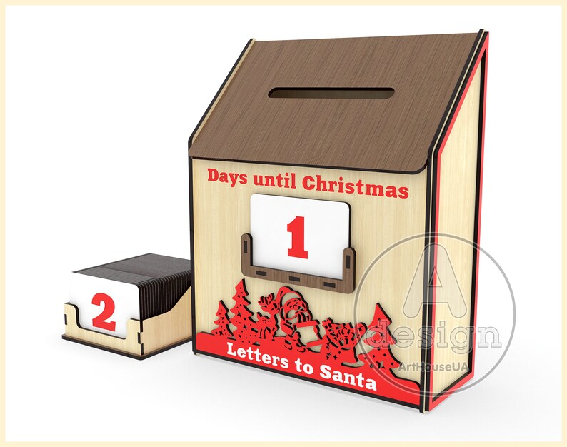Letters To Santa Mailbox Svg File Laser Cutter Machines And Etsy