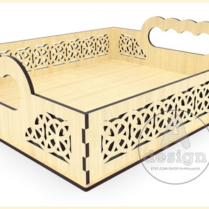 Vector File Tray for Laser Cut, DXF Files for Laser Tray, CNC Plan Tray ...