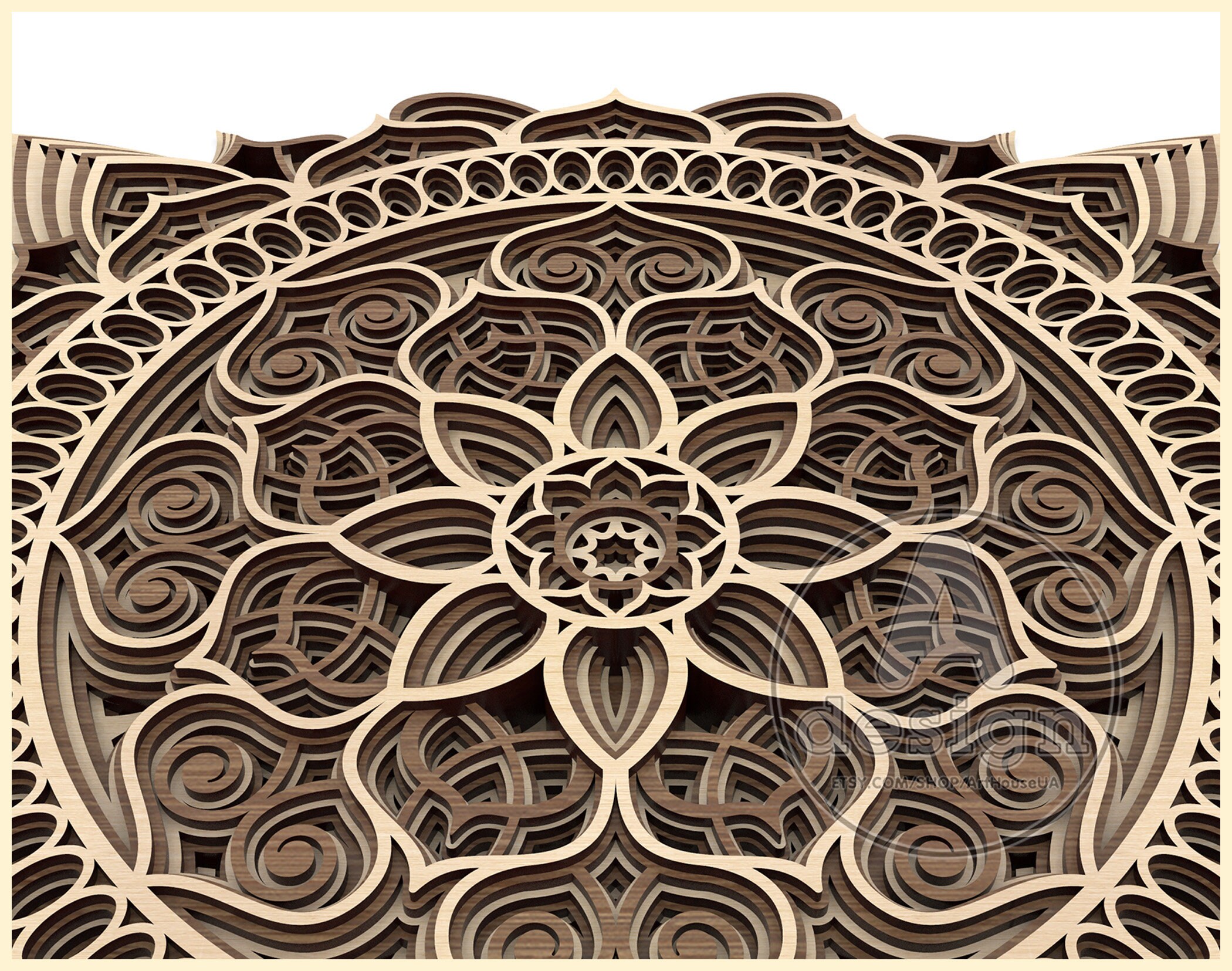 Mandala laser cut vector file DXF Mandala Scroll Saw file | Etsy