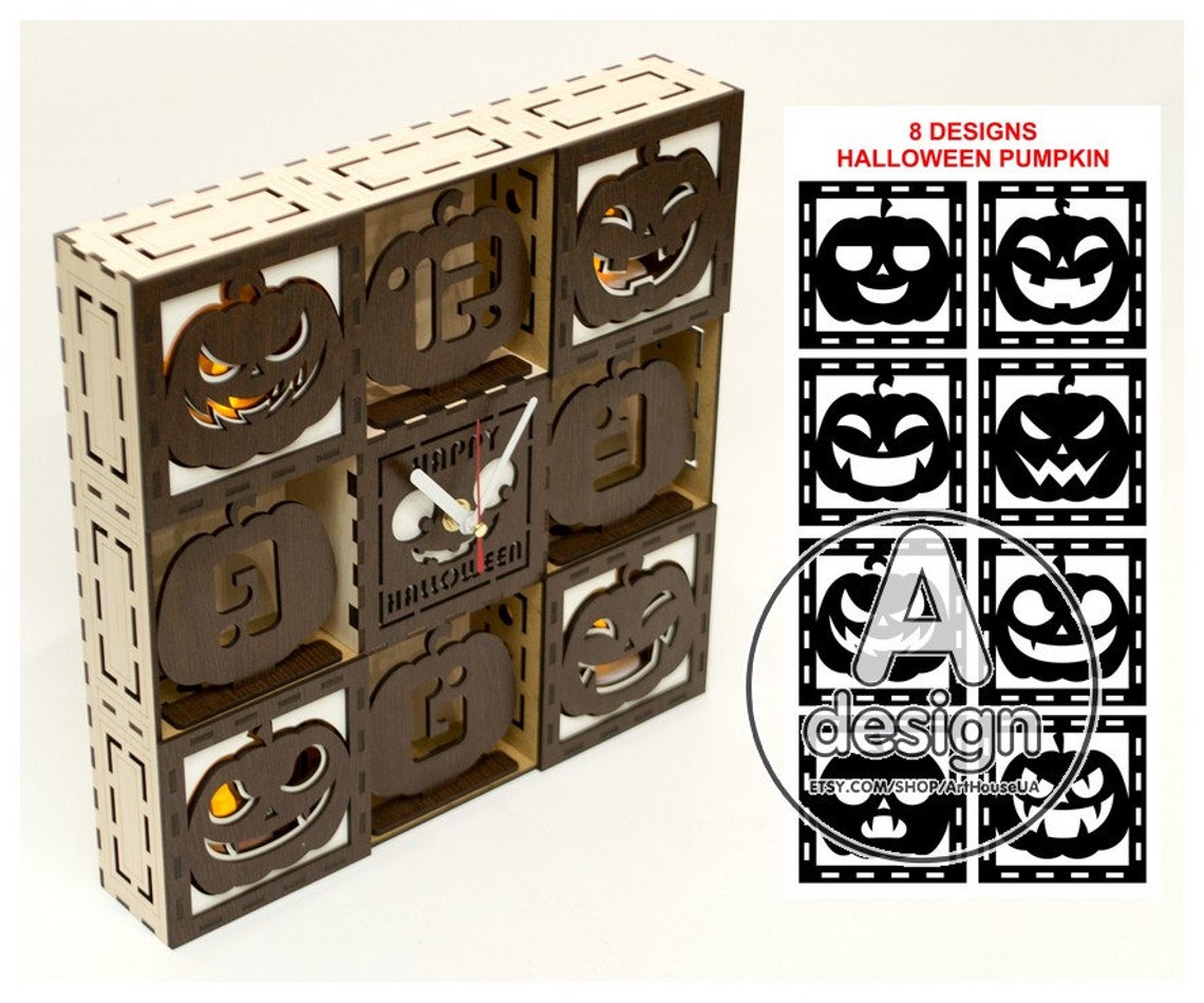 Halloween Halloween Vector Halloween Plans Halloween Clock - Etsy