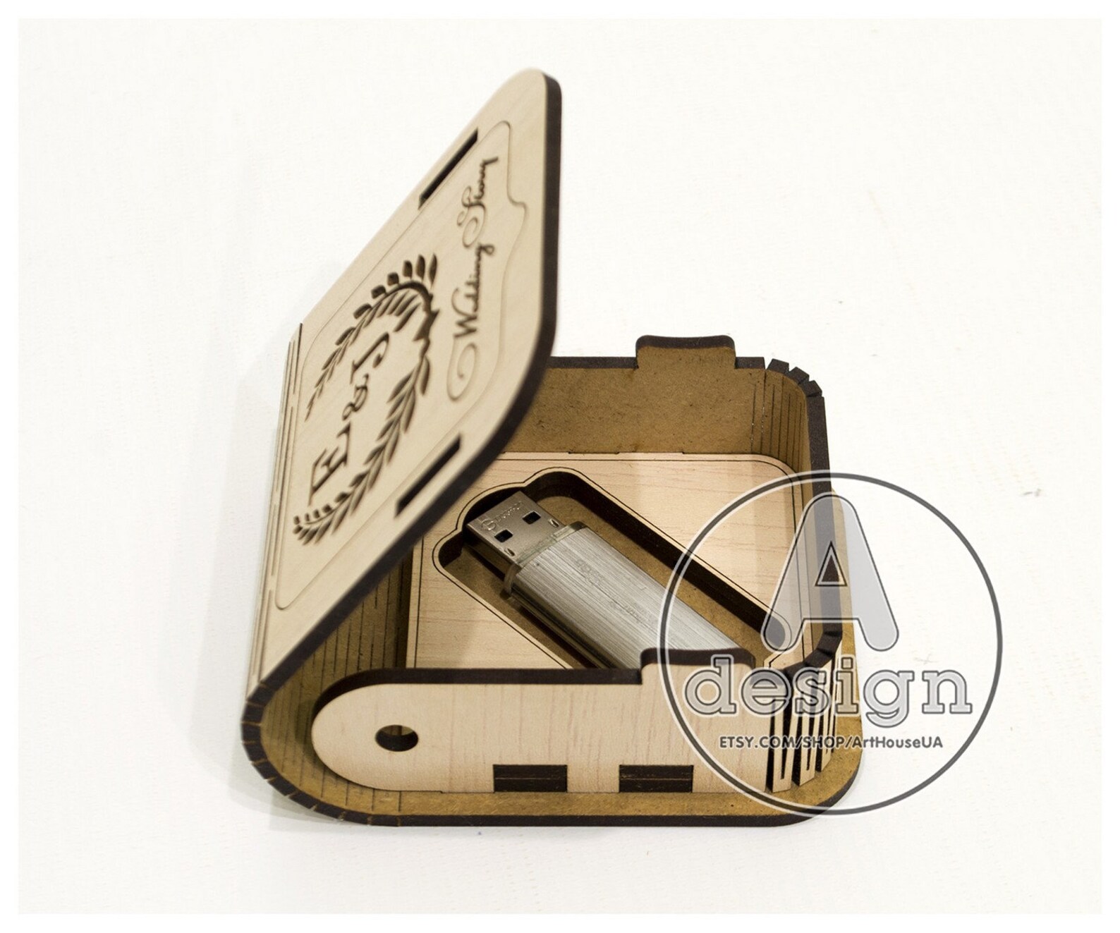 Box for USB Vector Wedding Story Usb Case Box Laser Cut - Etsy