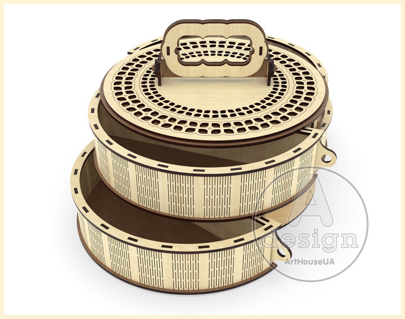 Wooden Circle Box Ready Vector for Glowforge SVG, Gift Box Laser File ...