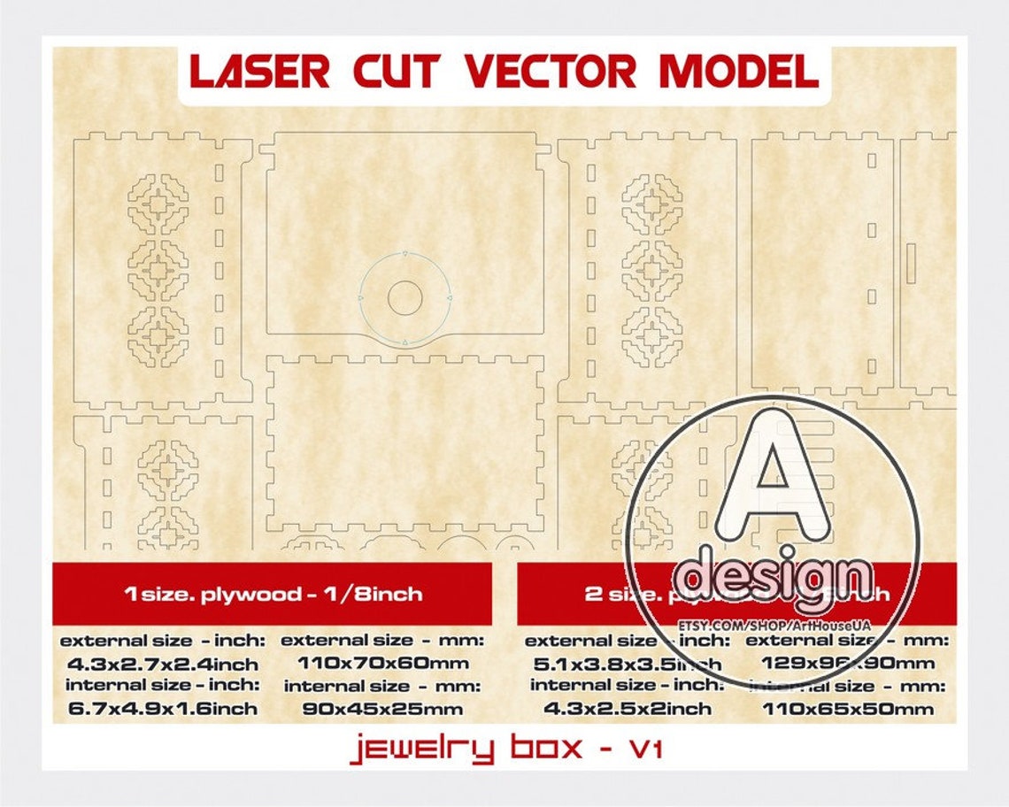 Jewelry Box, Jewelry Box Cut Vector Model, Jewelry Box Project, Wood ...