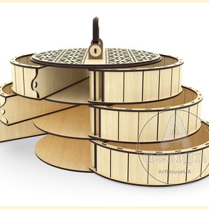 Wooden Circle Box Ready Vector for Glowforge SVG, Gift Box Laser File ...