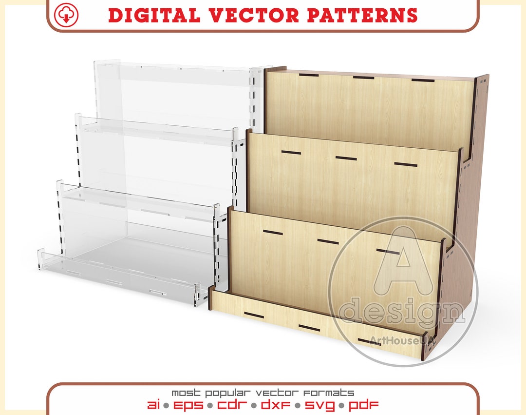 Craft Stand Display Lasercut Svg Vector File, Merchandise Tiered ...