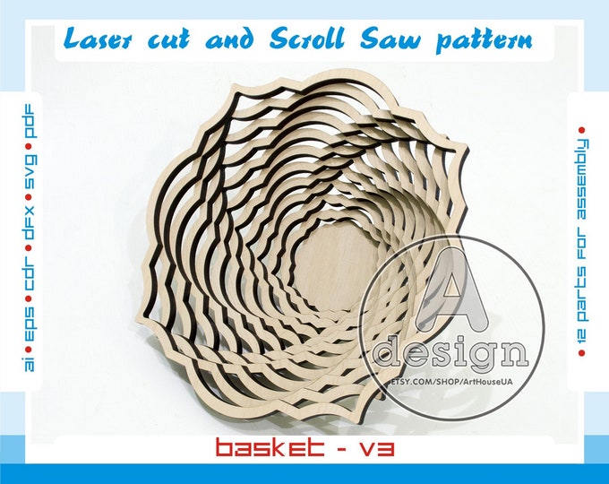 Wood Bowl Laser Cut File SVG, PDF . Digital Download Template to DIY ...