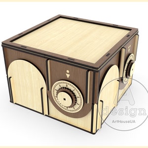 Wooden Safe Box Laser Cut Vector File, Gift Box Like Safe SVG File for ...