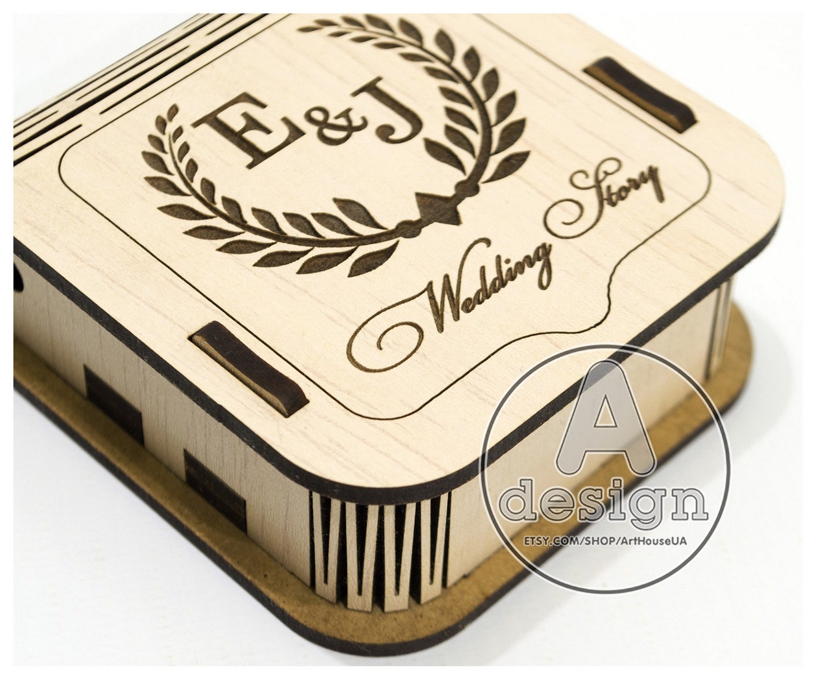 Box for USB Vector Wedding Story Usb Case Box Laser Cut - Etsy