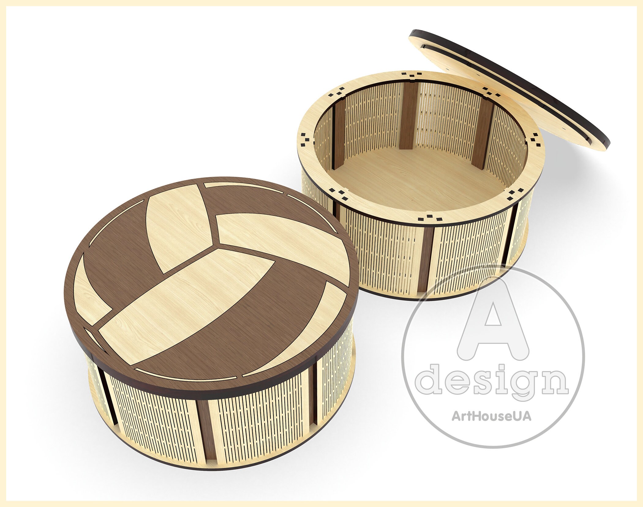 Volleyball Ball Gift Box Laser Cut Vector File, Volleyball Ball ...