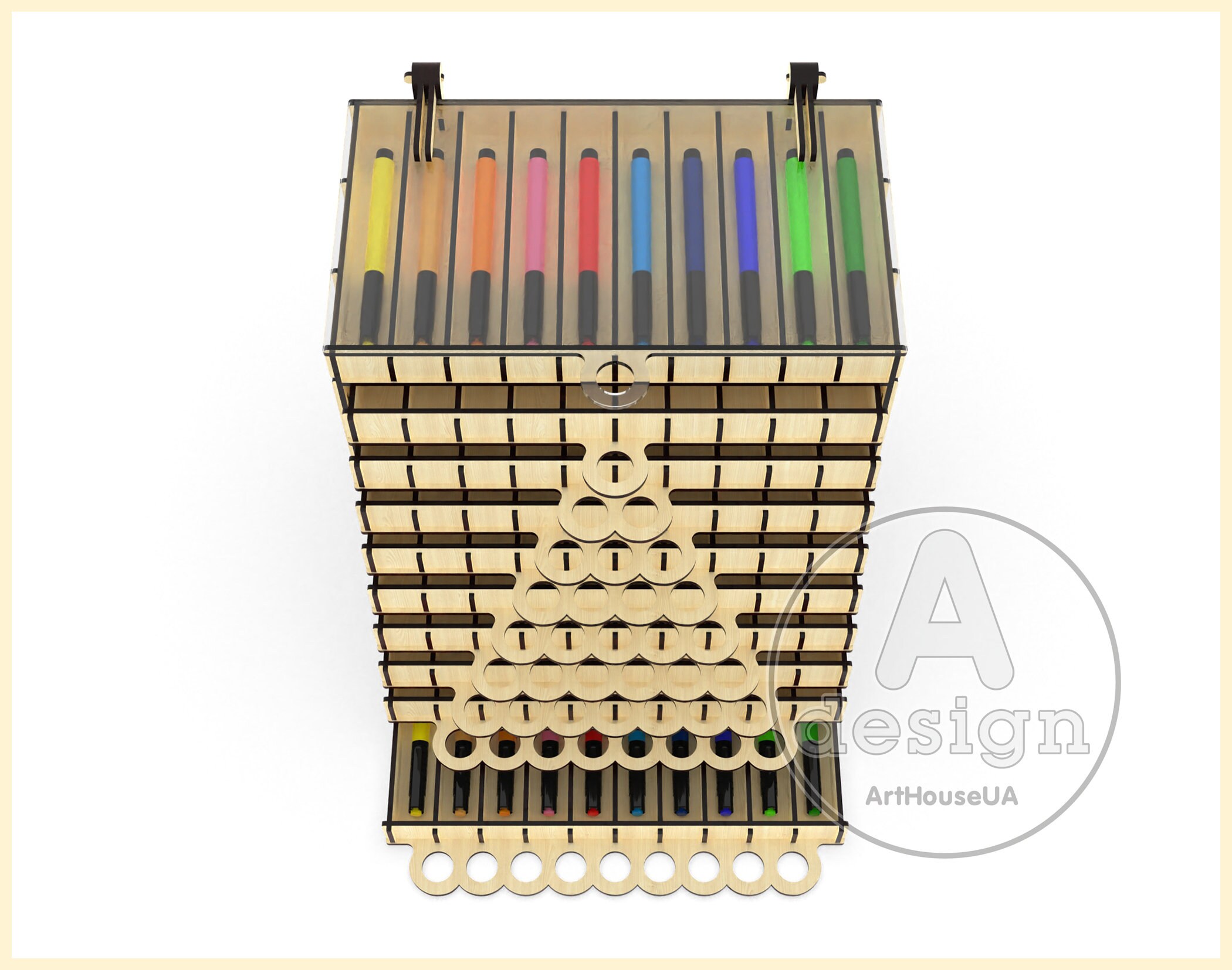 100 Pens Fountain Pen Collection Storage Case Laser Cut Vector File and ...