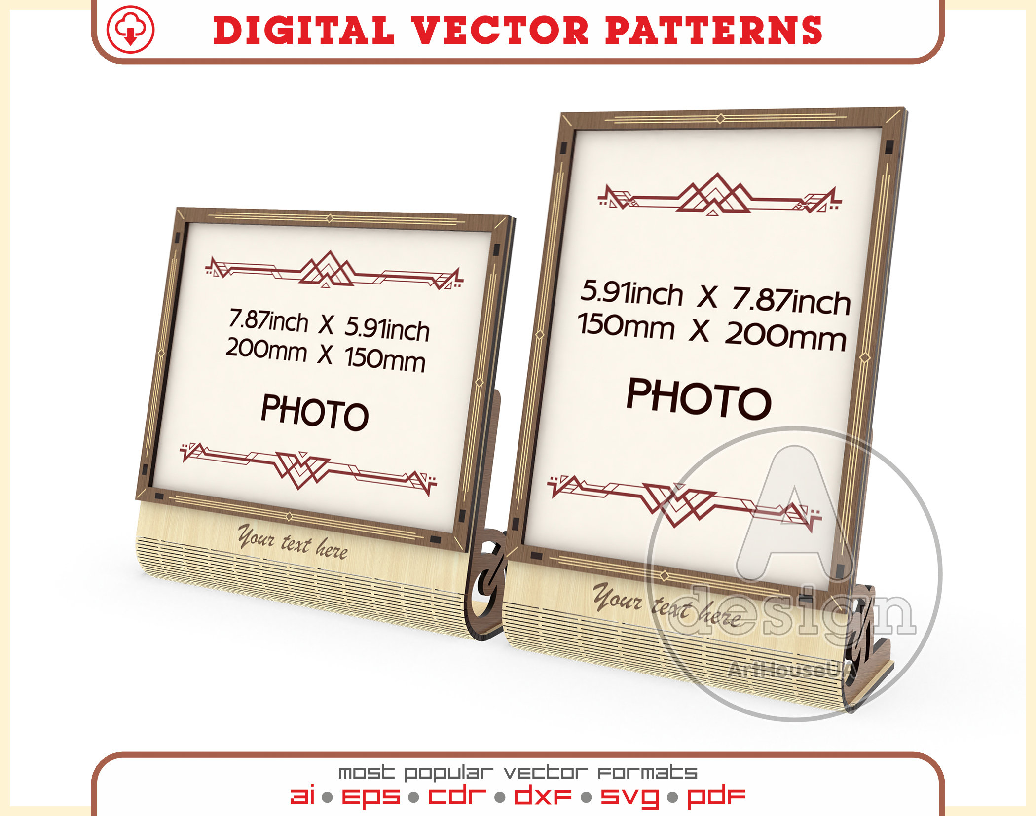 Photo Frame Vector File for Laser Cut and Glowforge Users Ready SVG ...