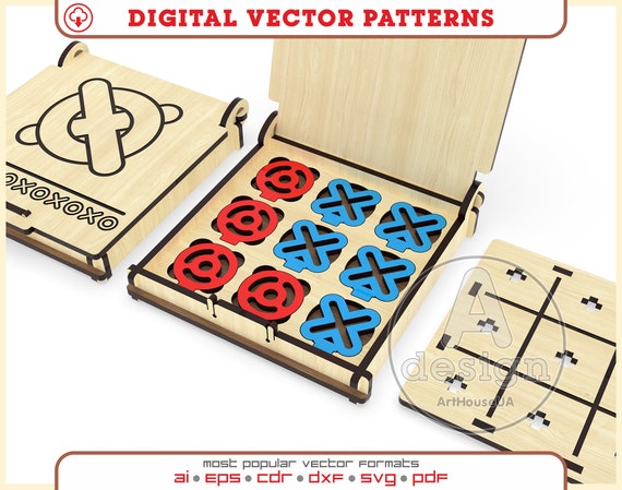 X-0 Svg Vector Files for Laser Cutting Wooden Board Games for - Etsy ...