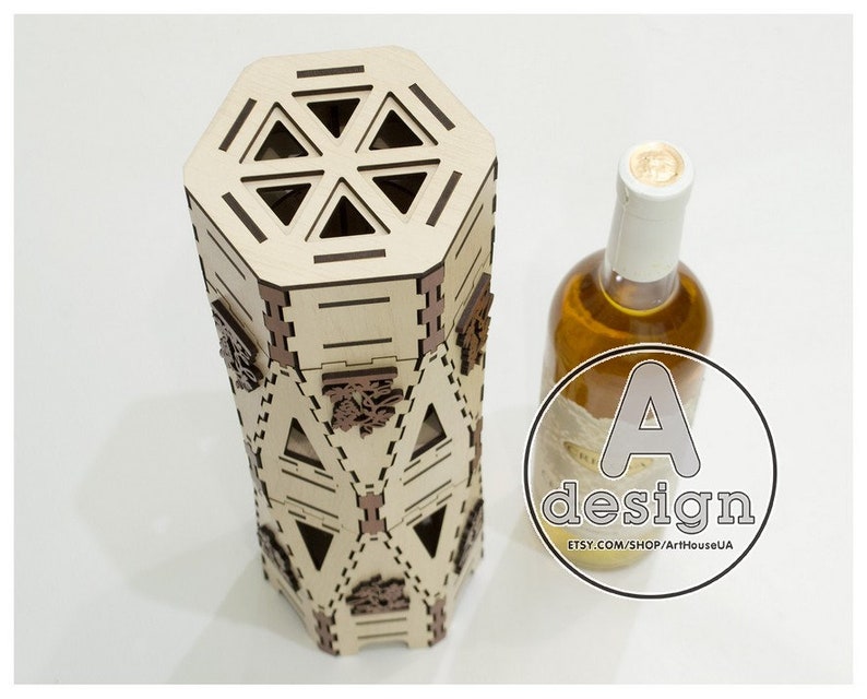 Wine Box Laser Cut Vector File, Wine Bottle Holder, Wine Box Laser ...