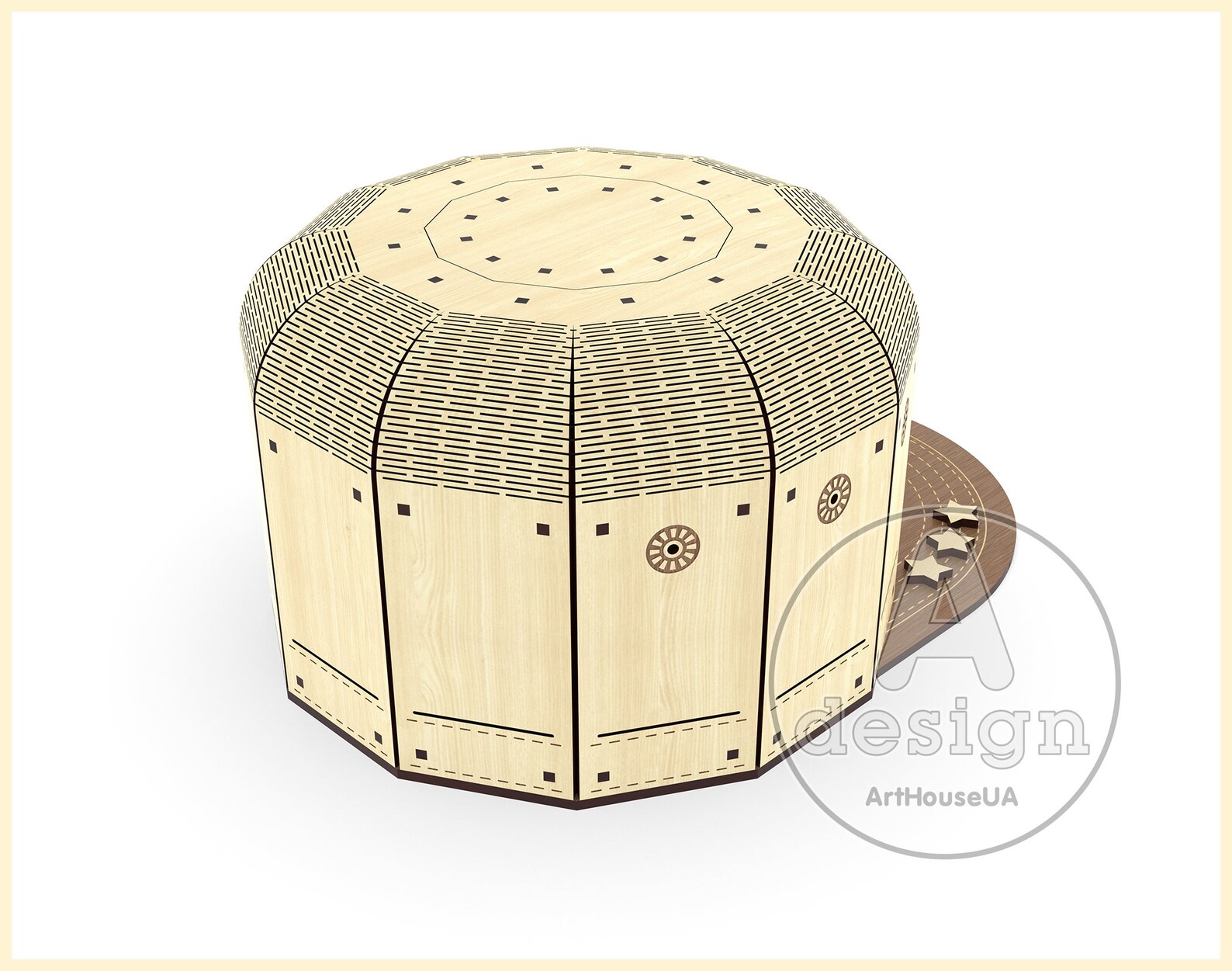 Military Hat Box Laser Cutting SVG Vector File Gift Box Like - Etsy