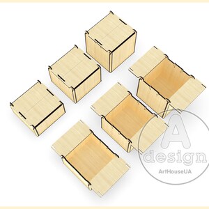 75 Different Sizes of Boxes With Two Flip up Lids Vector Files for ...