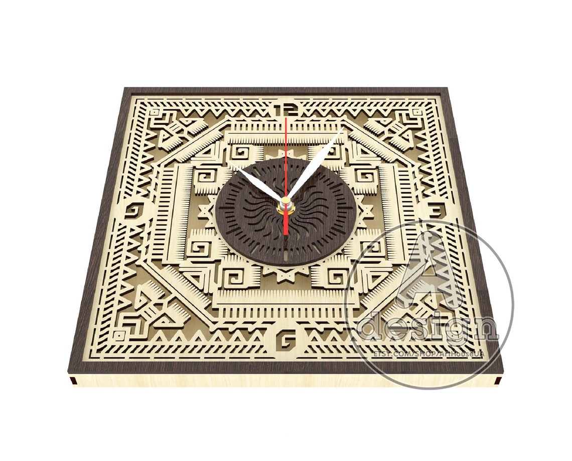 Wall Clock Pattern Clock Vector Clock Laser Cut Laser Cut - Etsy