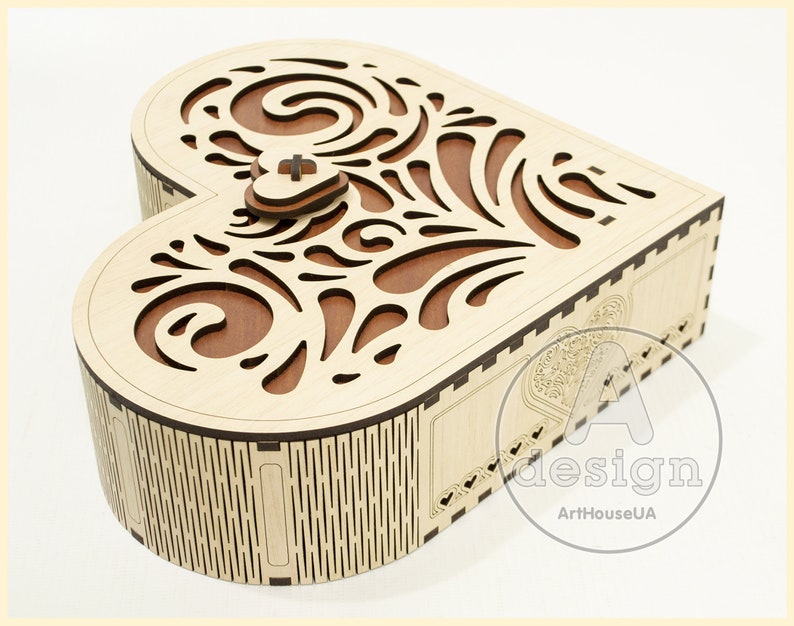Heart Gift Box Vector File for Laser Cut Machines and - Etsy