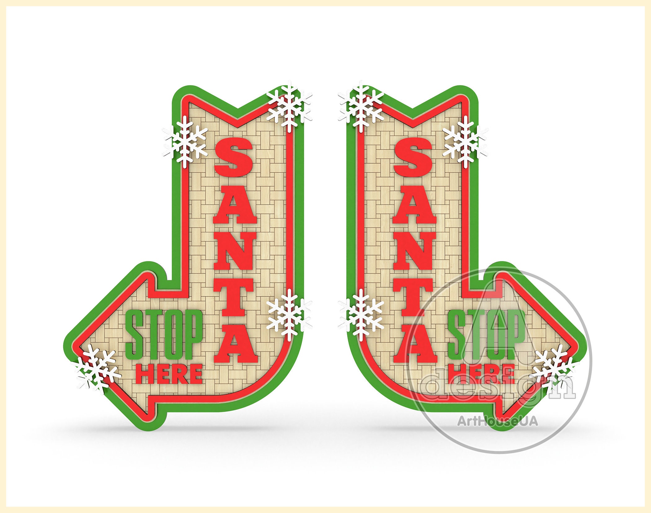 Santa Please Stop Here Christmas Sign SVG Vector File Laser Cutter and ...