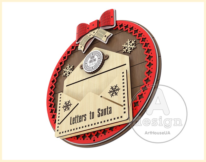 Letters To Santa Mailbox Svg File Laser Cutter Machines And Etsy