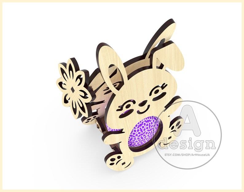 Easter Card 3D Puzzles Bunny DXF Easter Holder Souvenir Card - Etsy