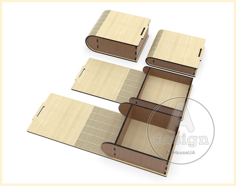 50 Different Sizes Boxes With Flexible Flip up Lid Vector for Laser Cut ...