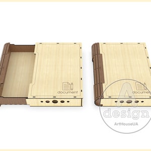 Slider Box A4 for Documents Laser Cut Vector File, A4 Paper Holder, A4 ...