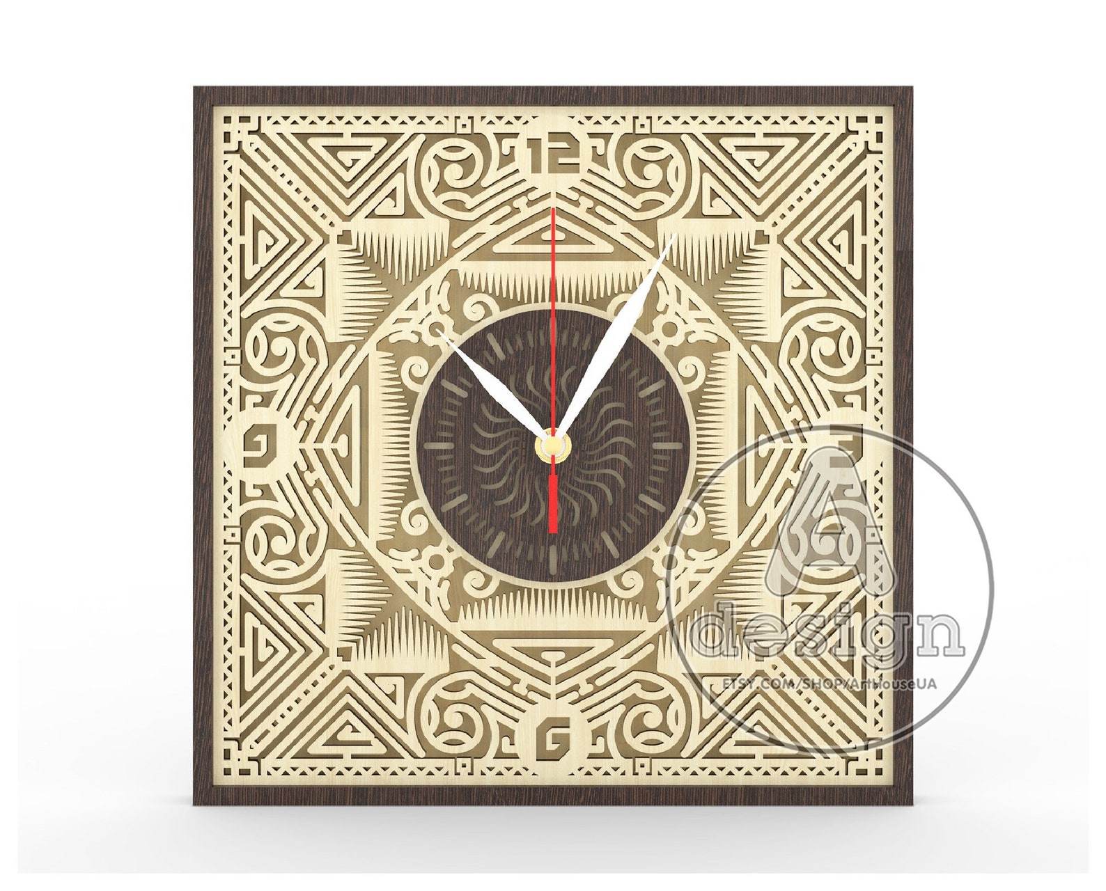 Wall Clock Pattern Clock Vector Clock Laser Cut Laser Cut - Etsy