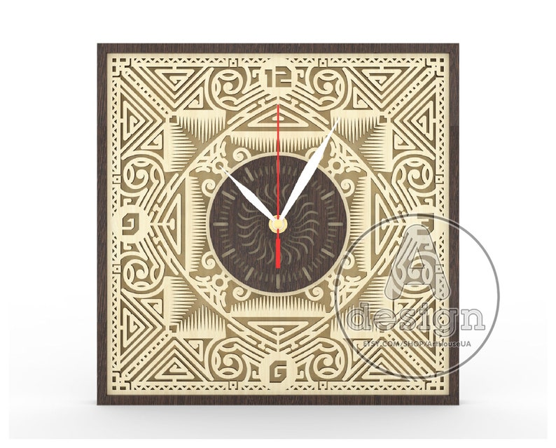 Wall Clock Pattern Clock Vector Clock Laser Cut Laser Cut - Etsy