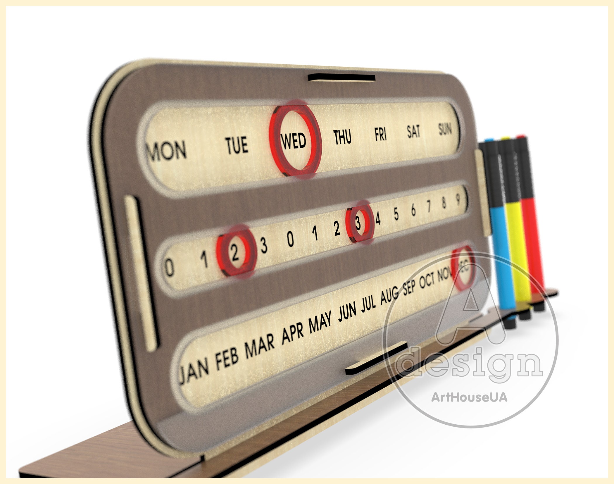 Ewiger Kalender Pc-21 Ewiger Kalender Kalender SVG | Etsy