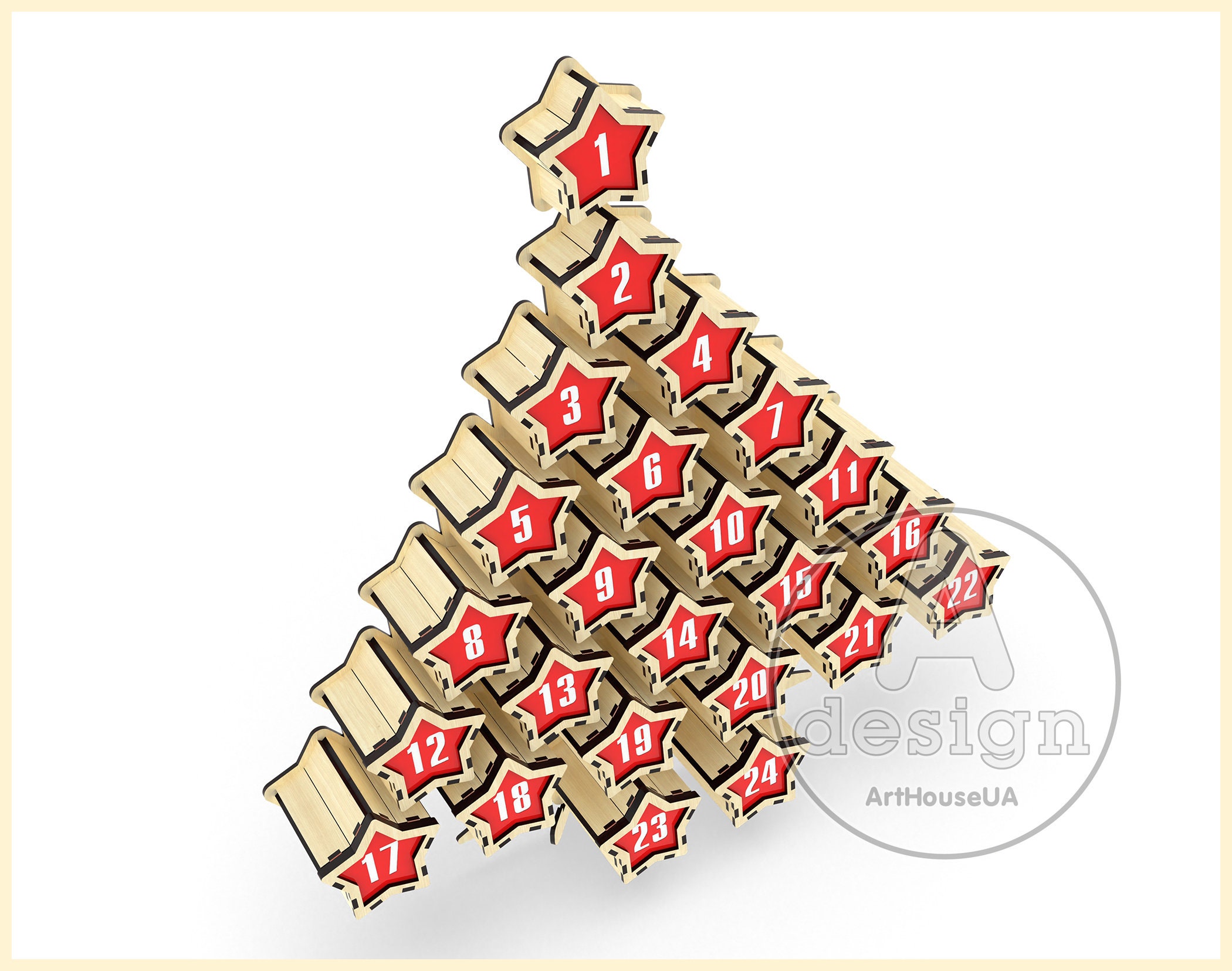 Advent Calendar Laser Cut Vector File, Christmas Advent Calendar ...