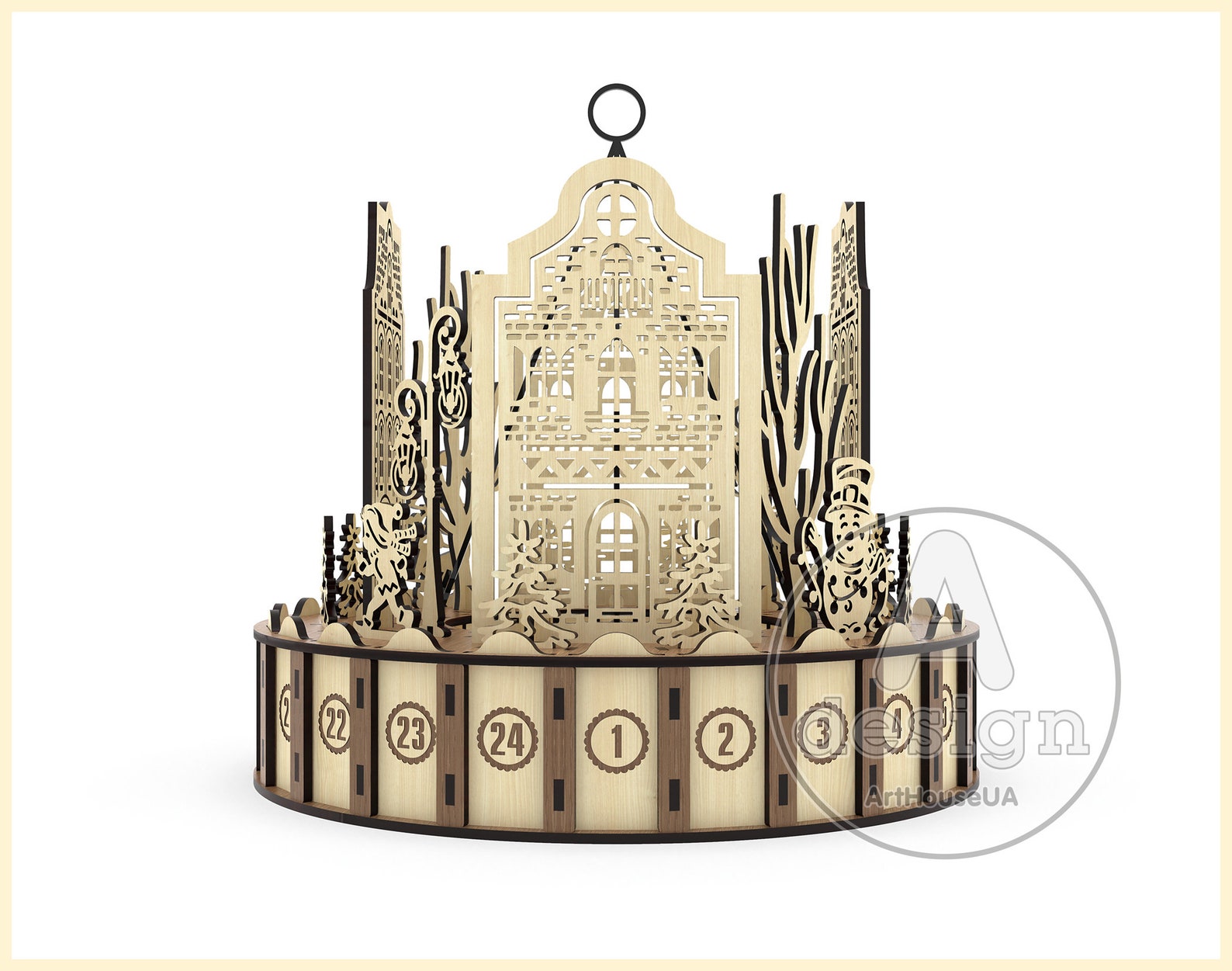 Advent Calendar Laser Cut Vector File Christmas Decorations - Etsy