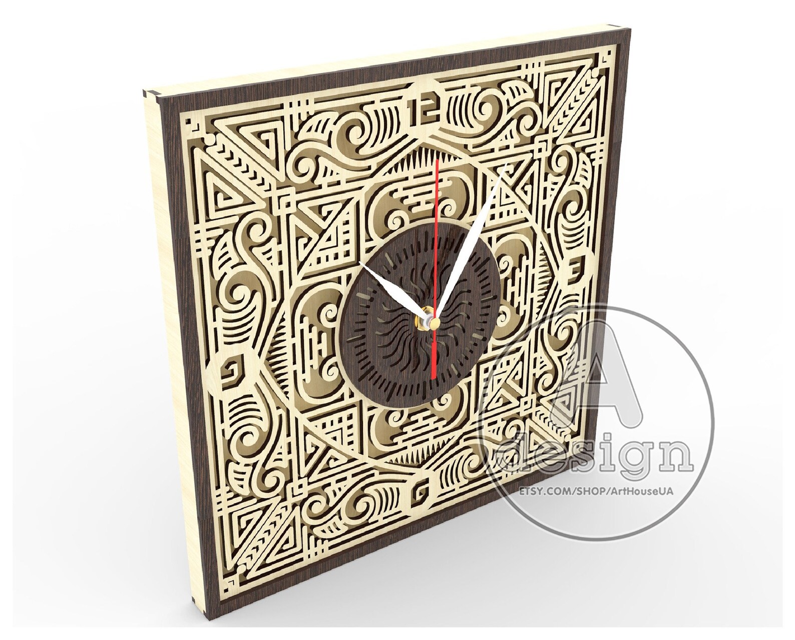 Wall Clock Pattern Clock Vector Clock Laser Cut Laser Cut - Etsy