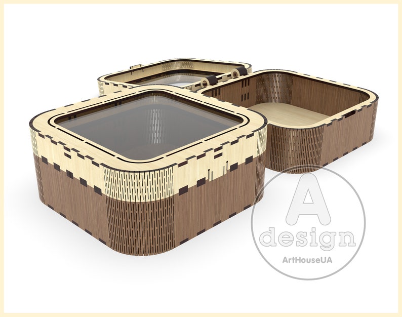 Wooden Box Ready Vector for Glowforge SVG, Gift Box File, Jewelry Box ...