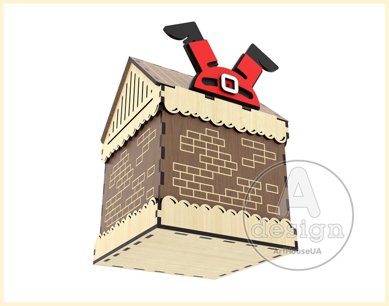 Christmas Santa Gift Box Vector File Laser Cutter and Ready SVG ...
