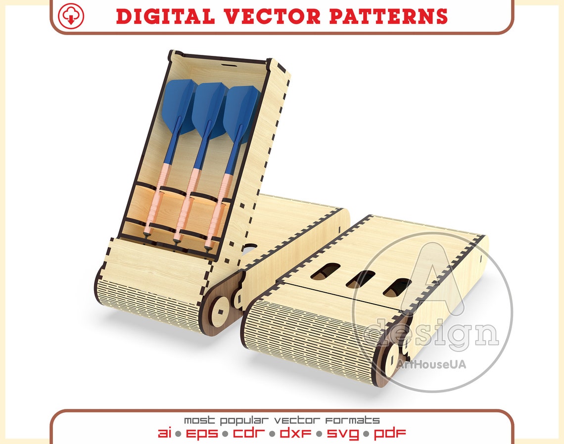 Darts Box SVG Vector File Laser Cutting Machines and Users - Etsy