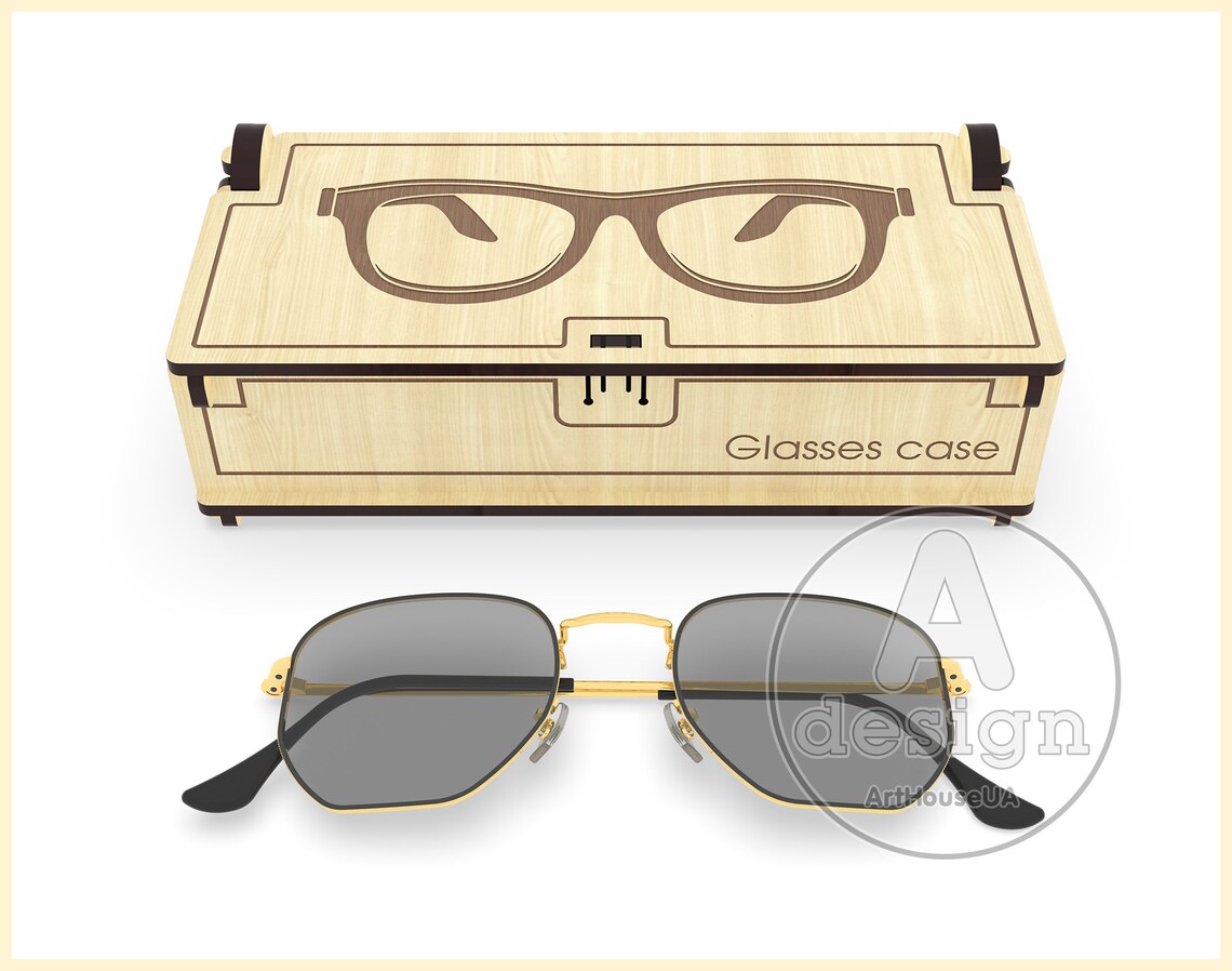 Glasses Case Vector File Wooden Case for Sun Glasses - Etsy