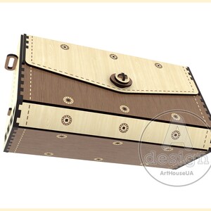 Wood Purse Vector File for Laser Cut Ready SVG, Handbag Vector File ...