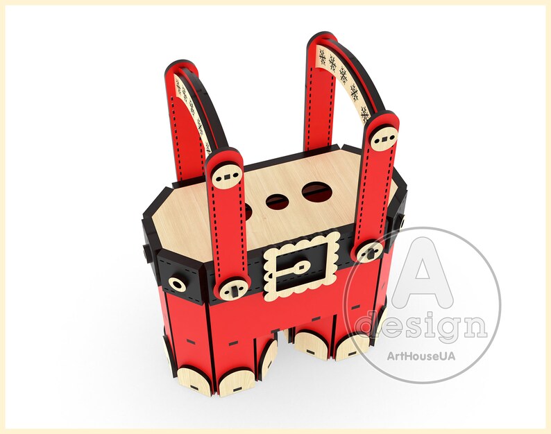 Santa Claus Pants Christmas Purse Bag Laser Cut SVG Vector File - Etsy