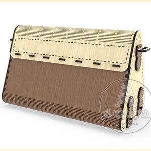 Wood Purse Vector File for Laser Cut Ready SVG, Handbag Vector File ...