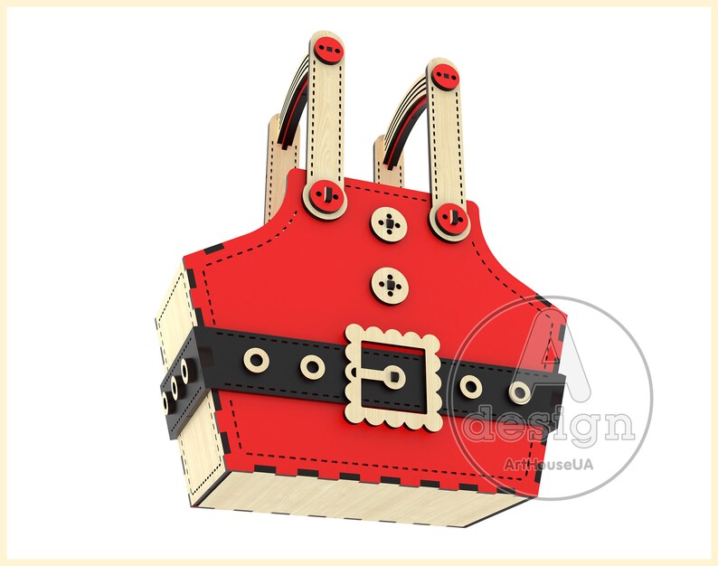 Santa Claus Pants Christmas Gift Bag SVG Vector File Laser Cutter and ...